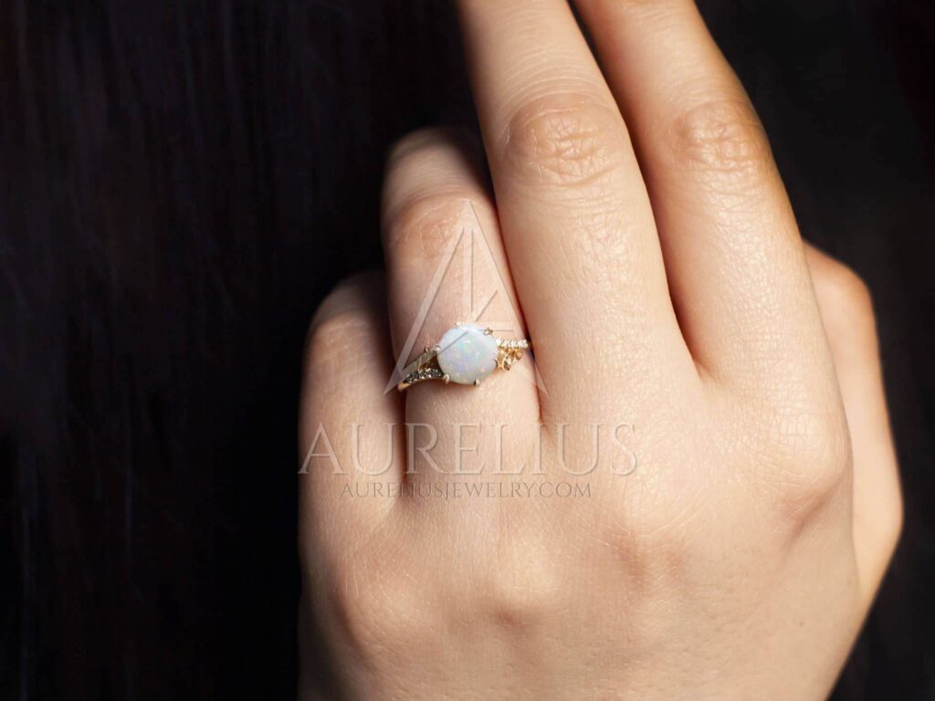 Emma - Opal Nature-Inspired Engagement Ring - Aurelius Jewelry