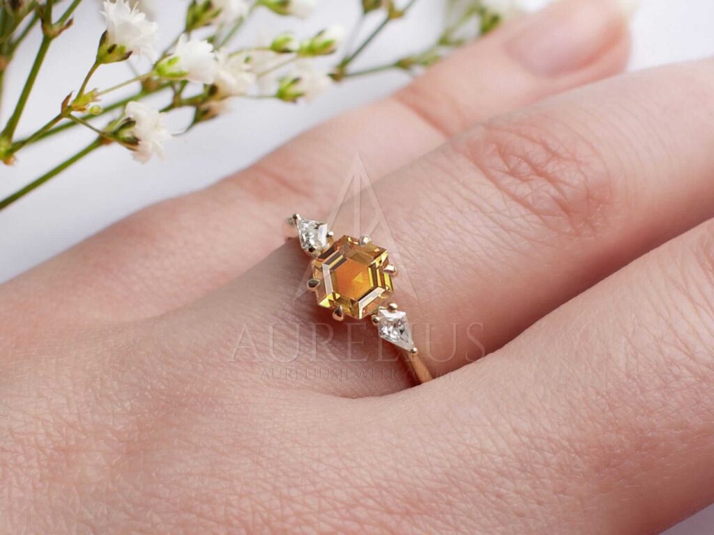 Three Stone Engagement Ring - Aurelius Jewelry