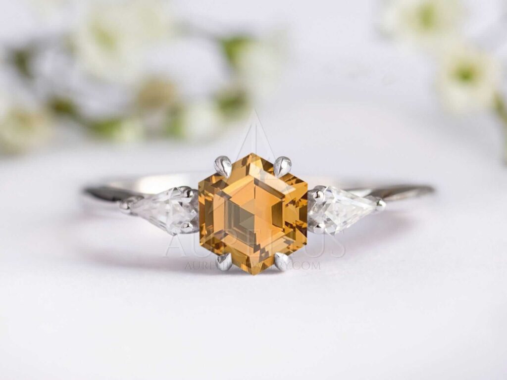 Hexagon Engagement Ring - Aurelius Jewelry
