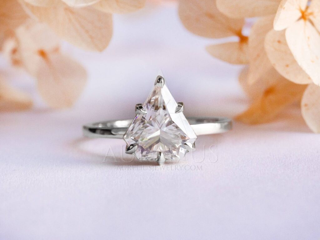 Shield Moissanite Solitaire Engagement Ring - Aurelius Jewelry