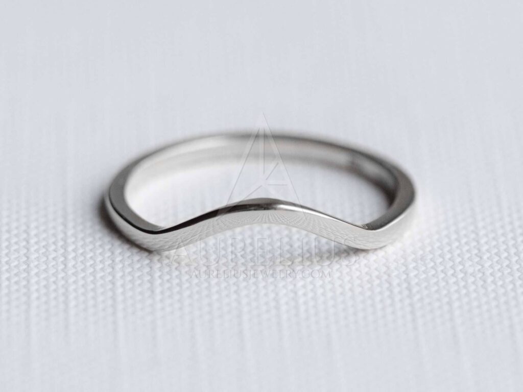 Curved Stacking Wedding Band - Aurelius Jewelry